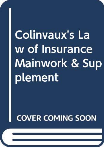 Colinvaux's Law of Insurance (Mainwork & Supplement): Amazon.co.uk ...