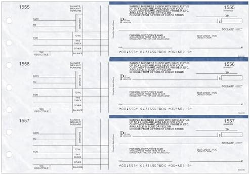 Amazon.com : Manual Checks for Business with Stub, 3 to a Page - Blue ...