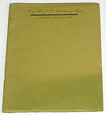 Mr & Mrs J. L. Stoddart at home: A poem: Glen, Duncan: 9780900036781 ...