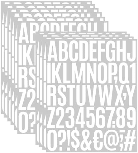 Amazon.com: 2 Inch Large Vinyl Letter & Number Stickers – 10 Sheets of ...