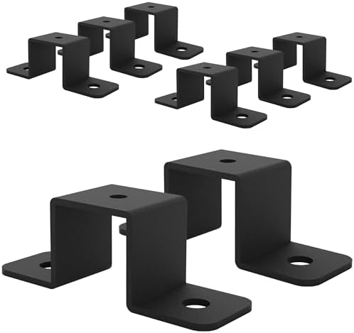 Wdwlbsm 8Pcs Square Pipe Clamp, Black Strap Post Ties Brackets, U ...