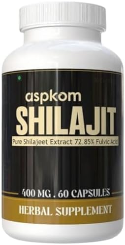 AspKom Shilajit For Men Capsules | Pure Shilajeet Extract 72.85% Fulvic ...