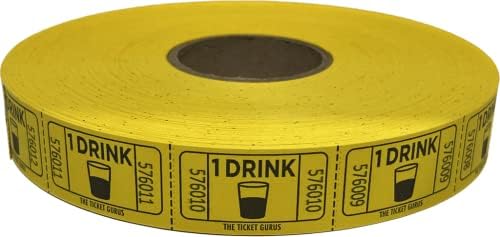 Amazon.com : The Ticket Gurus-roll of 2000 Yellow Drink Tickets Single ...