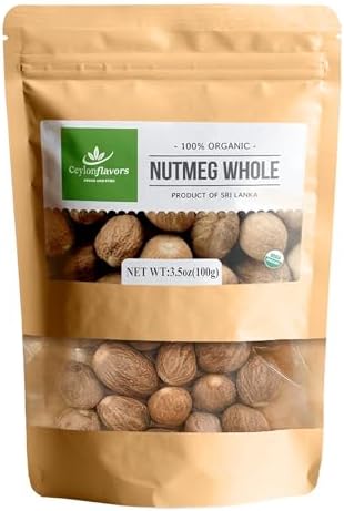 Amazon.com : Organic Whole Nutmeg (3.5 oz), Premium Grade, Harvested ...