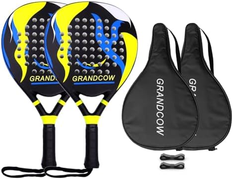 GRANDCOW Padel Tennis Racket Racquet Carbon Fiber Power Lite Pop EVA ...