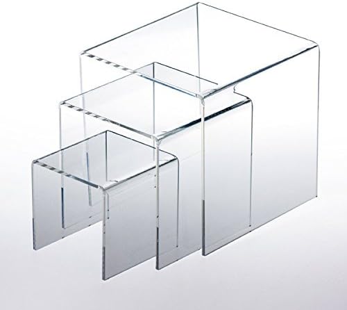 Amazon.com: Huji Clear Medium Low Profile Set of 3 Acrylic Risers ...