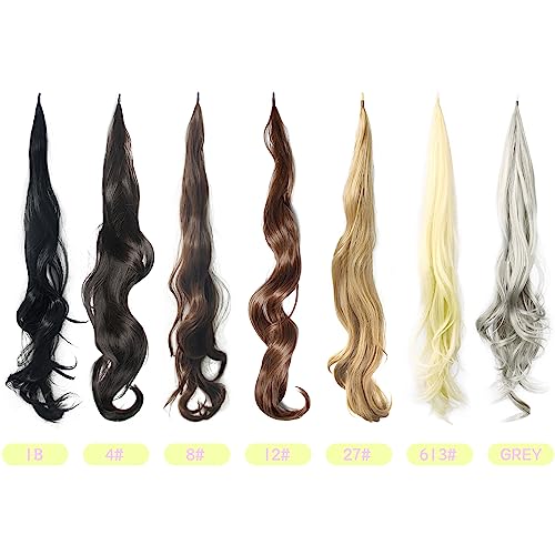 Flexible Wrap Around Ponytail 32 Inch Long Hair Extension Wavy ...