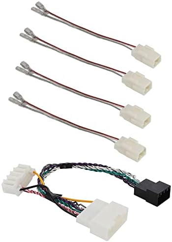 Amazon.com: RED WOLF Aftermarket Front Rear Door Speaker Wiring Harness ...