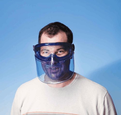 Allsafe Shield/MonoGoggle XTR , Blue Frame, Clear Lens: Science Lab Eye ...