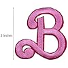Amazon.com: Pink Cursive Letters Embroidered Iron On Patches Applique ...