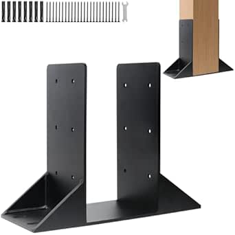 SPACEEUP 6x6 Post Base 2 Pcs, Inner Size 5.6"x5.6" Wood Post Bracket ...