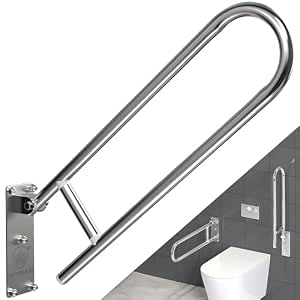 MY ARMOR SS-304 Heavy Duty Flip Up Grab Bar for Bathroom, 24 Inches ...