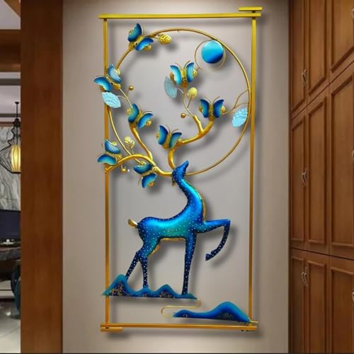 MANMOHINI CREATIONS LED Metal Wall Décor Deer & Butterfly Design | Wall ...