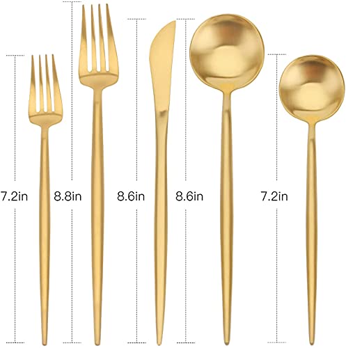 Snapklik.com : Matte Gold Silverware Set, SHARECOOK 30-Piece Stainless ...