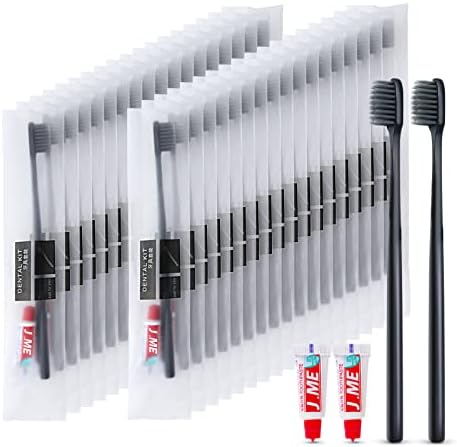Amazon.com : 50 Count Disposable Toothbrushes with Mini Toothpaste ...