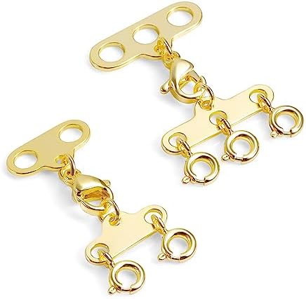 4 PCS Necklace Layering Clasps, Magnetic Layered Necklace Clasps, 2 & 3 ...