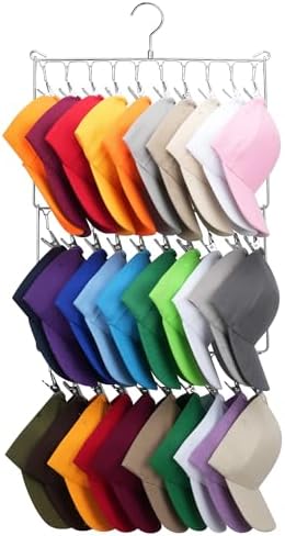 Amazon.com: LEVOSHUA Closet Hanging Cap Organizer, 16 Baseball Cap Rack ...