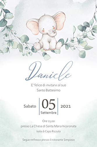 Inviti digitali battesimo lefantino - partecipazioni battesimo bimbo ...