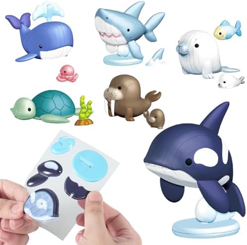3D Sea Animals Puzzle, 3D Puzzles for Kids, 6 PCS Water Proof Animal ...