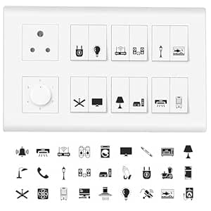 Buy 11 Strokes Black & White Switch Board Stickers - 3 Self-Adhesive ...