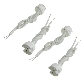 Qtqgoitem 4 Pcs MR-11 MR-16 Spotlight Heat Resistant Round Lamp Socket ...