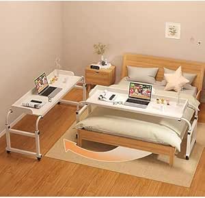 Laptop Desk Over Bed Table, Rolling Storage Trolley Mobile Computer ...
