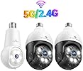 Amazon.com : SYMYNELEC 5GHz/2.4GHz Light Bulb Security Camera Outdoor ...
