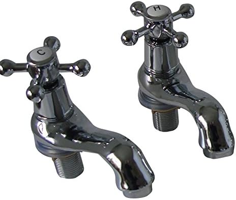 OurTaps Victorian Style Cross Handles Hot & Cold Taps, Pair with 'H ...