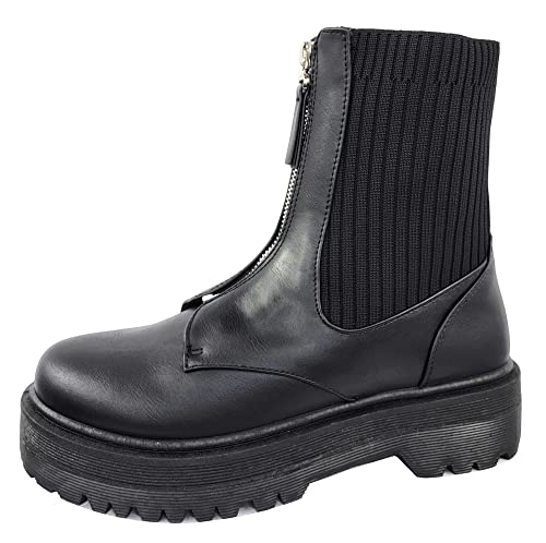 Snapklik.com : TruFox Womens Lug Sole Platform Ankle Chelsea Boots ...