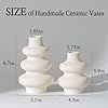 Amazon.com: HODEVAS Ceramic Vases Set of 2 for Modern Home Decor,Off White Round Vases,Boho Vase ...