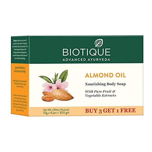 Biotique BIO Almond Soap - Buy 3 Get 1 Free (75g x 4 = 300g) : Amazon ...