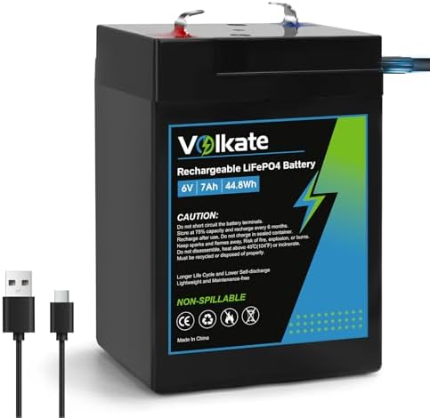 Amazon.com: Talentcell 6V 6Ah LiFePO4 Battery Pack LF060A1, 2000 Cycles ...