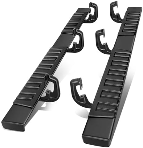 Amazon.com: Pair 6.75" Black Powdercoated Flat Side Step Bar Running ...