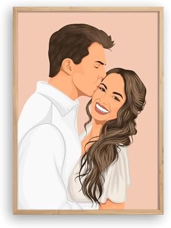 Amazon.com - NudoHome Personalized Custom Framed Portrait – Hand-Drawn ...