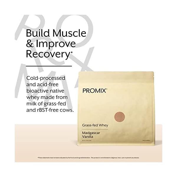 Promix Whey Protein Powder, Vanilla - 5lb Bulk - Grass-Fed & 100% All ...