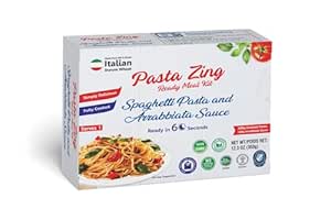 Amazon.com : Pasta Zing Ready Pasta Meals Kit Spaghetti Pasta with Arrabbiata Sauce - Ready To ...