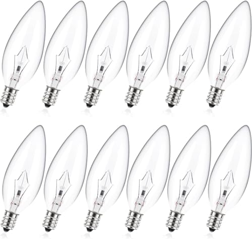 12-Pack E12 60 Watt Candelabra Light Bulbs, Chandelier Light Bulbs for ...
