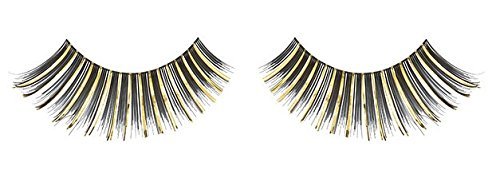 Amazon.com : Zinkcolor Gold Foil False Eyelashes C907 Dance Halloween ...