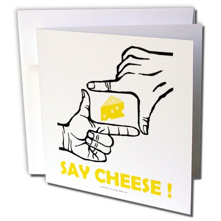 3dRose Say Cheese - Greeting Cards, 6 x 6 inches, set of 6 (gc_12052_1 ...