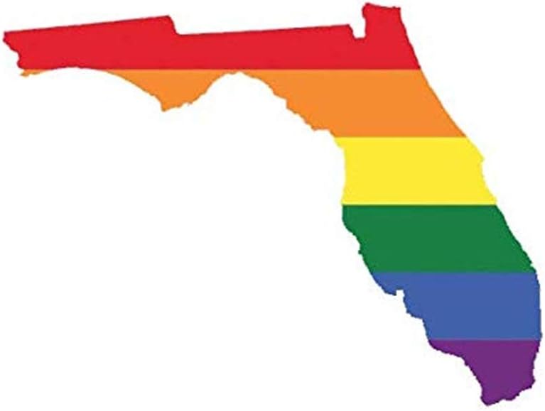 Amazon.com: Florida State Shaped Gay Pride Rainbow Flag LGBT FL Printed ...