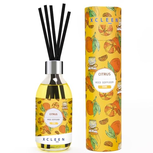 Xcleen Reed Diffusers, 6.7 Oz Citrus Scent Diffuser with Long-Lasting ...