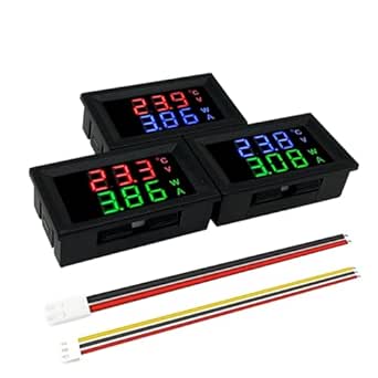 Amazon.com: DC 100V 10A Voltmeter Ammeter Blue + Red Amp Dual Digital ...
