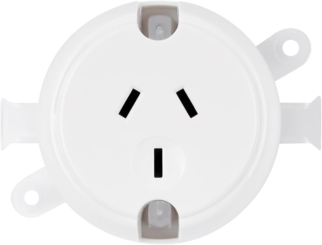 10 Pack - Single Power Light Plug Base 10A Amp Surface Socket Outlet ...