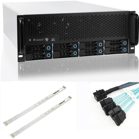 RackChoice 4U Rackmount Server Chassis 8-Bay 12Gbps Hot-Swappable SATA ...