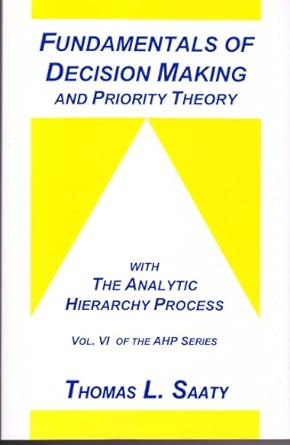 Fundamentals of Decision Making and Priority Theory (Analytic Hierarchy ...