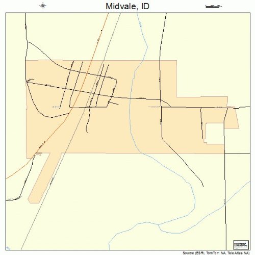 Amazon.com: Large Street & Road Map of Midvale, Idaho ID - Printed ...