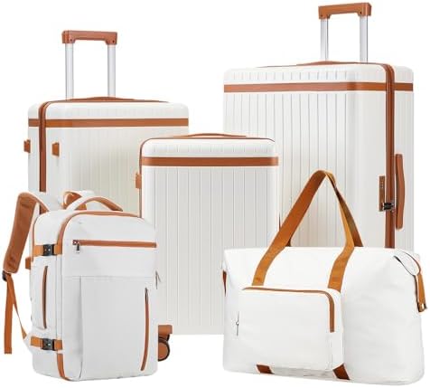 Amazon.com | Tidal flash Hardshell Luggage Sets 5 Piece with Backpack ...