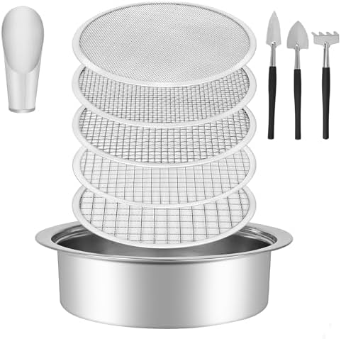 Amazon.com : LABALPHA Soil Sifter Garden Sieve Set, Stainless Sifting ...