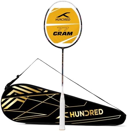 Buy HUNDRED Cult 77 Carbon Fibre Unstrung Badminton Racket with Full ...
