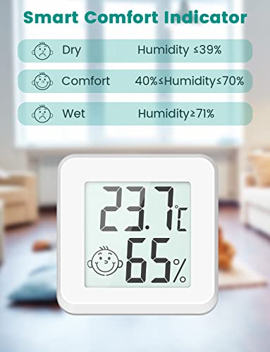 Digital Hygrometer Thermometer Mini, Indoor Room Temperature Monitor ...